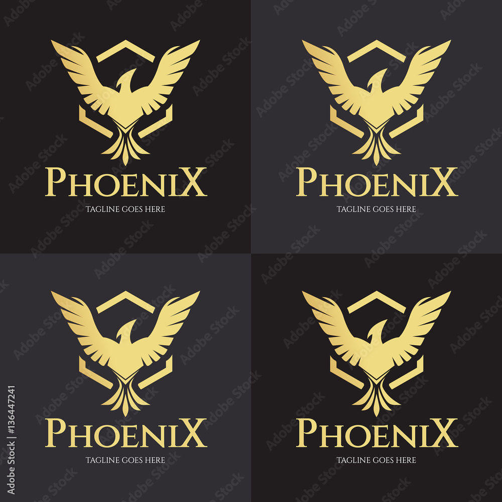 Vetor de Phoenix logo design template. Vector illustration do Stock ...