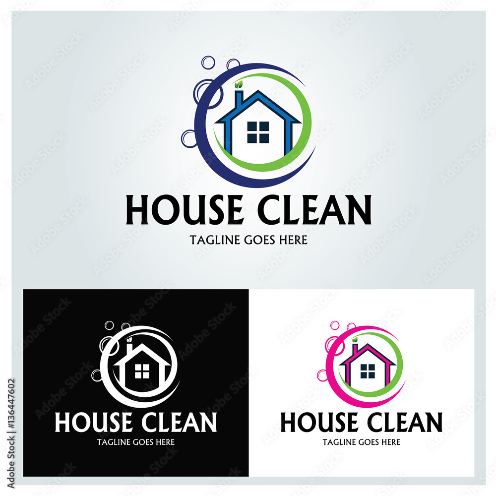 House clean logo design template. Vector illustration Stock Vector ...