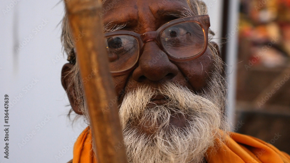 Old Indian Man in Varanasi, India Stock Photo | Adobe Stock