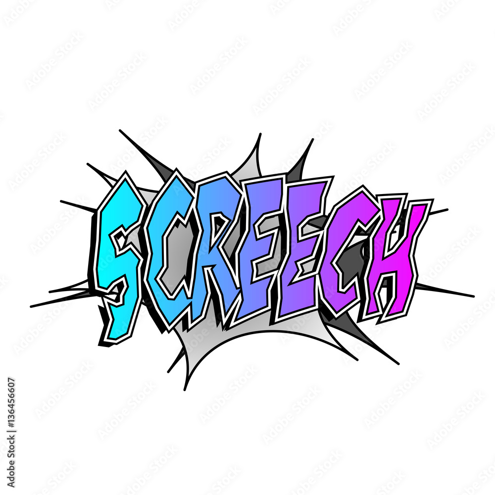 Cartoon Screech Sound Stock Vector | Adobe Stock