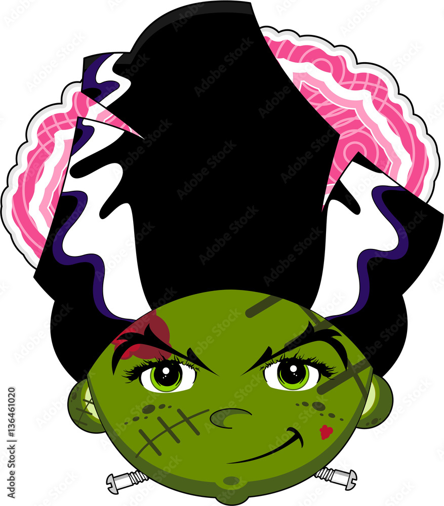 Cartoon Bride of Frankenstein Stock Vector | Adobe Stock