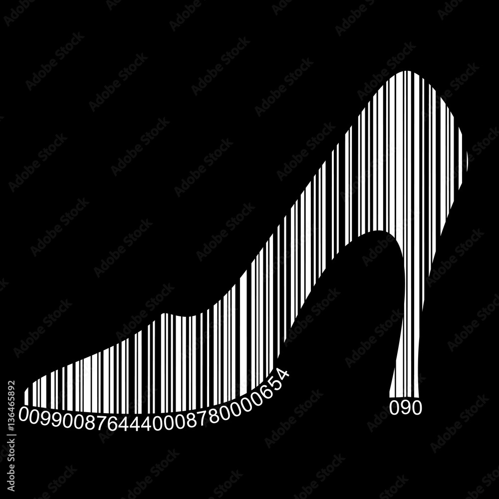 Vector Barcode Symbol of Shoe Stock Vector | Adobe Stock