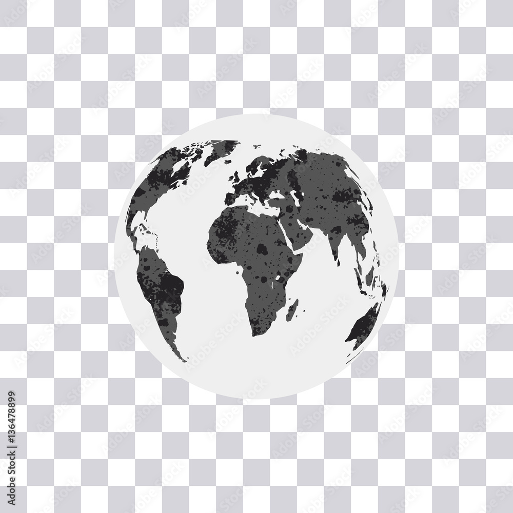 World map isolated on transparent background. Earth. Globe. Modern ...