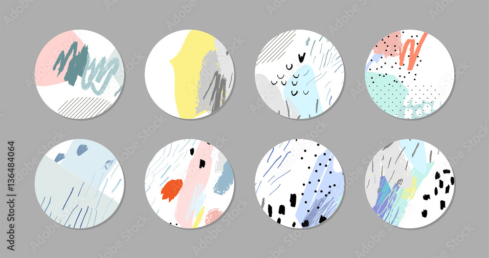 Vector art of label design. Collection of decor elements and stickers ...