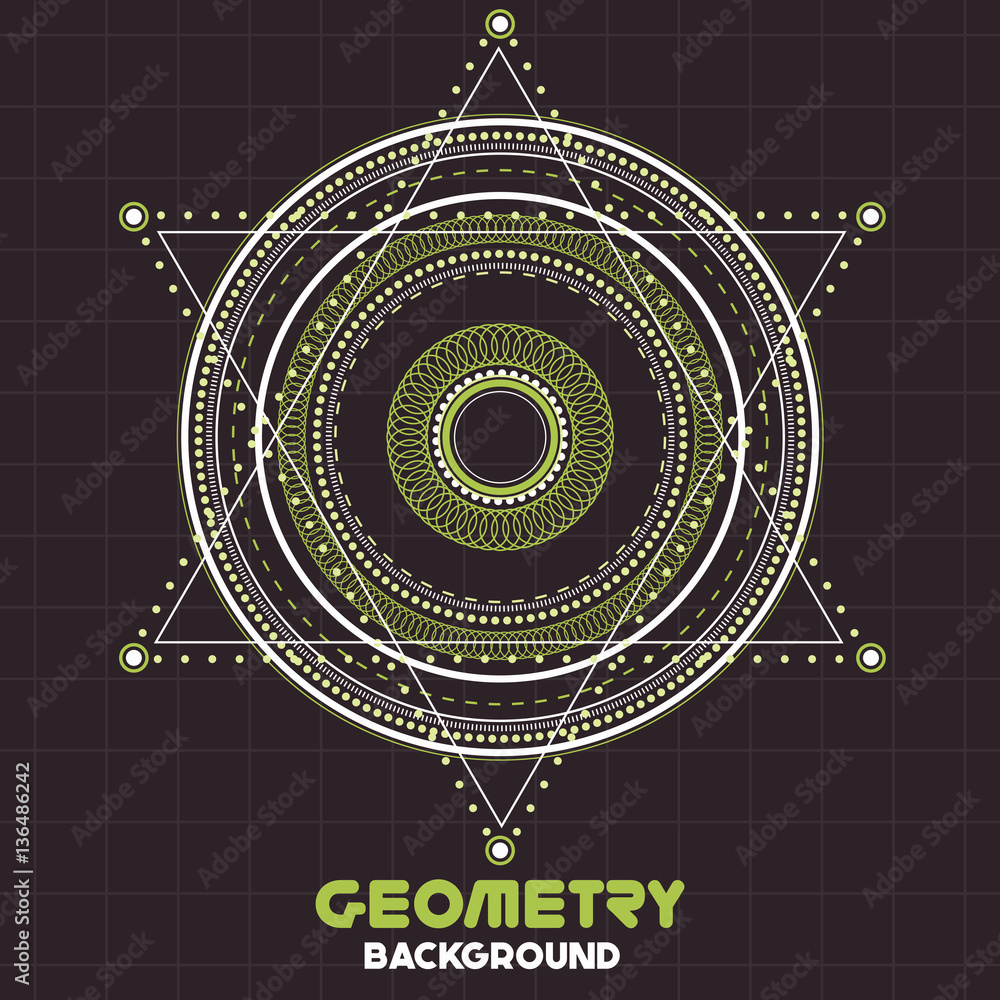 Old retro geometry Vintage style background Design Template,Vector ...