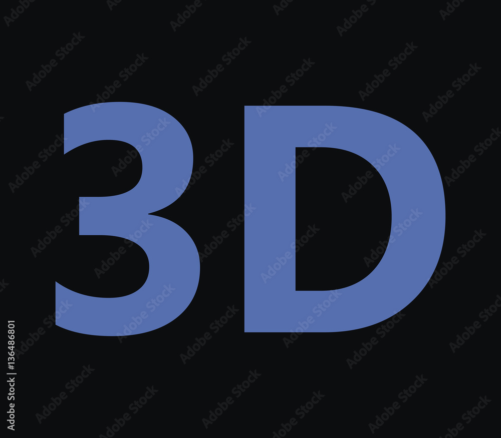 3D word icon Stock Vector | Adobe Stock