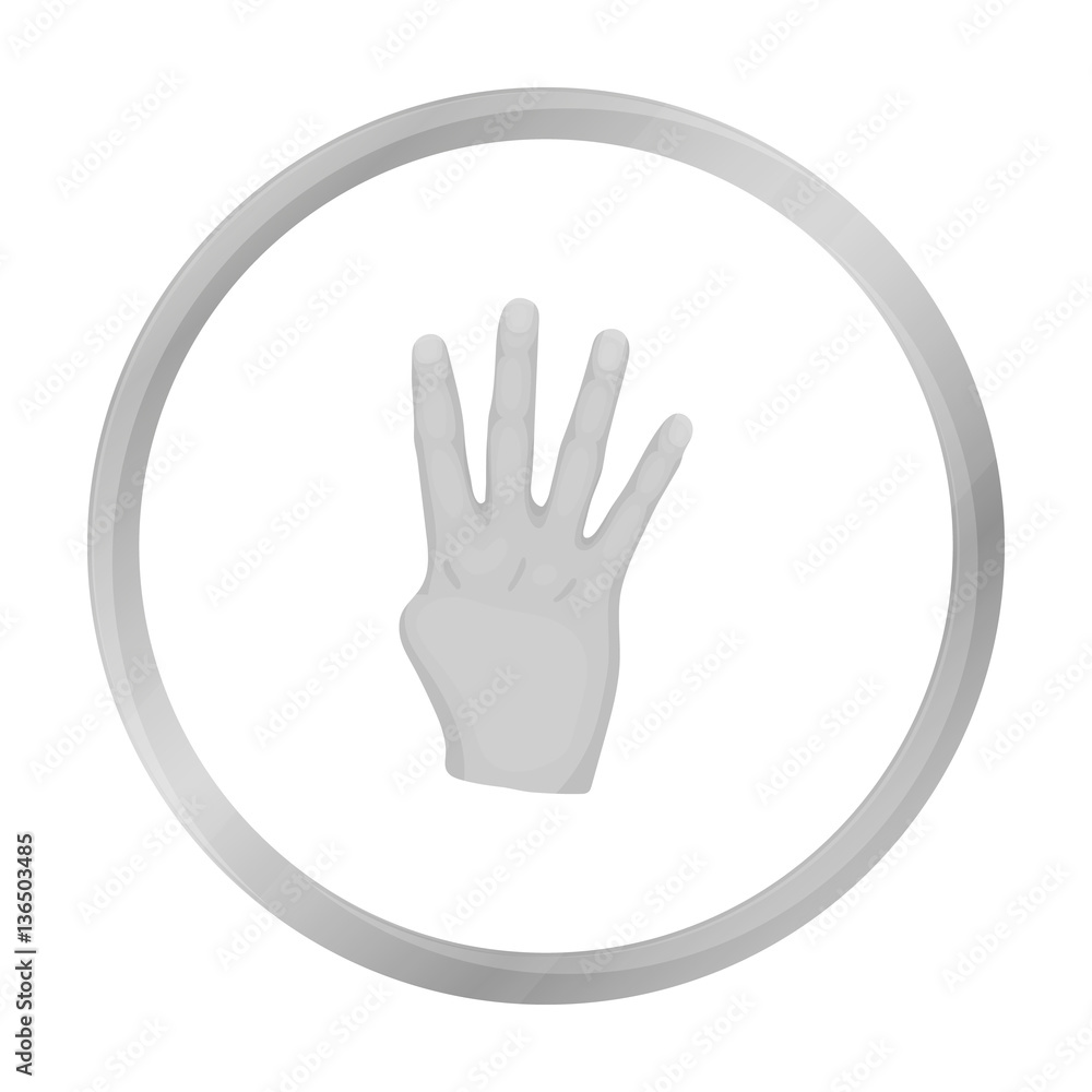 Rabia sign icon in monochrome style isolated on white background. Hand ...