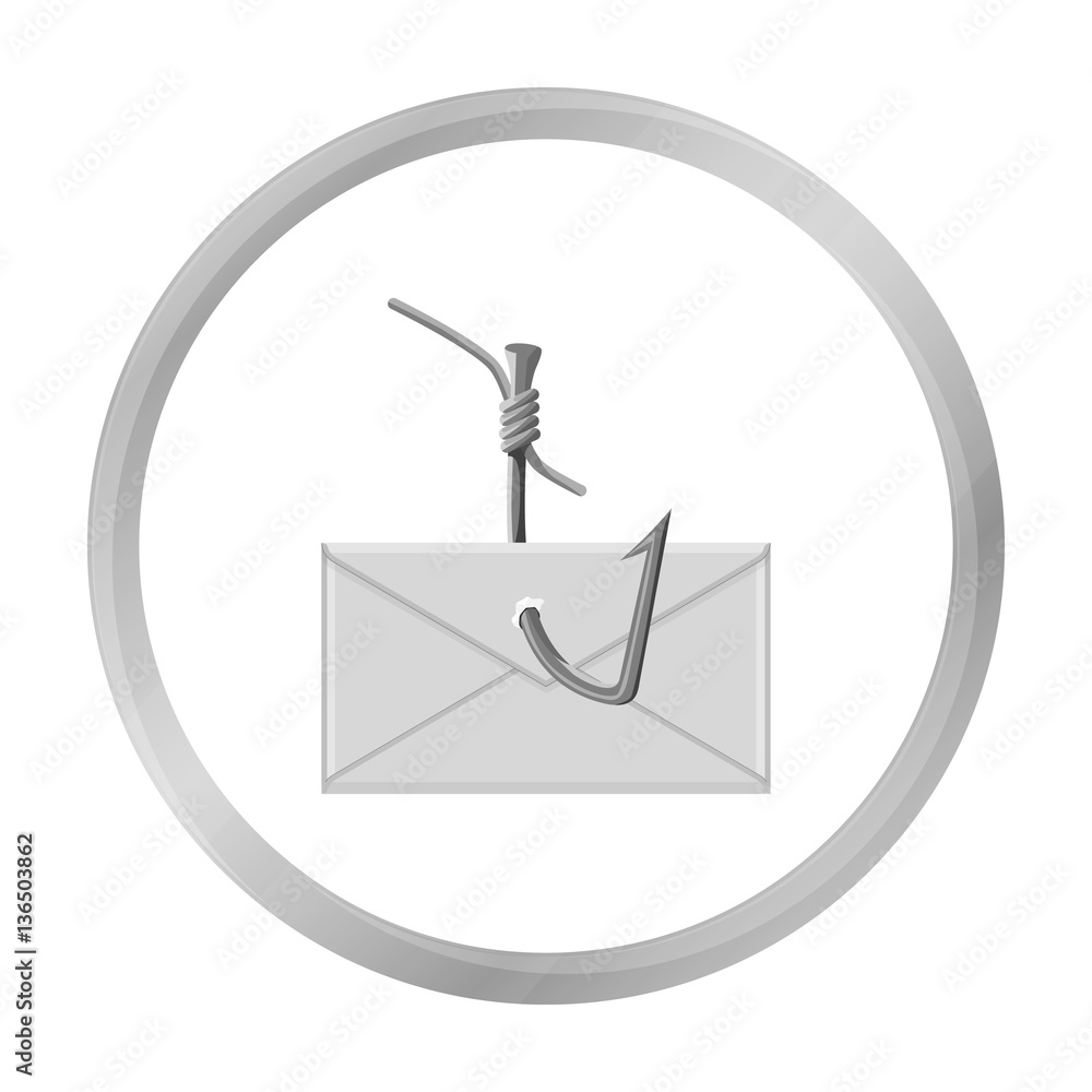 Hooked e-mail icon in outline style isolated on white background ...