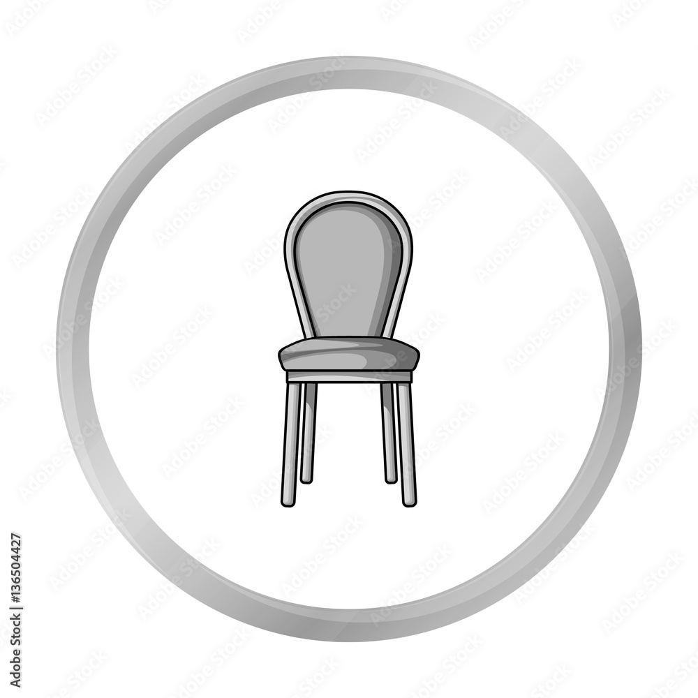Classical chair icon in monochrome style isolated on white background ...