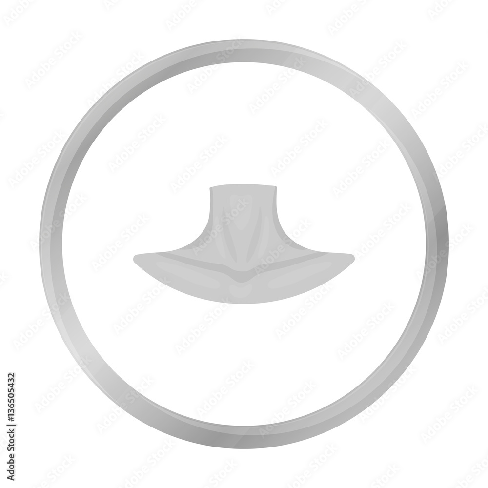 Neck icon in monochrome style isolated on white background. Part of ...