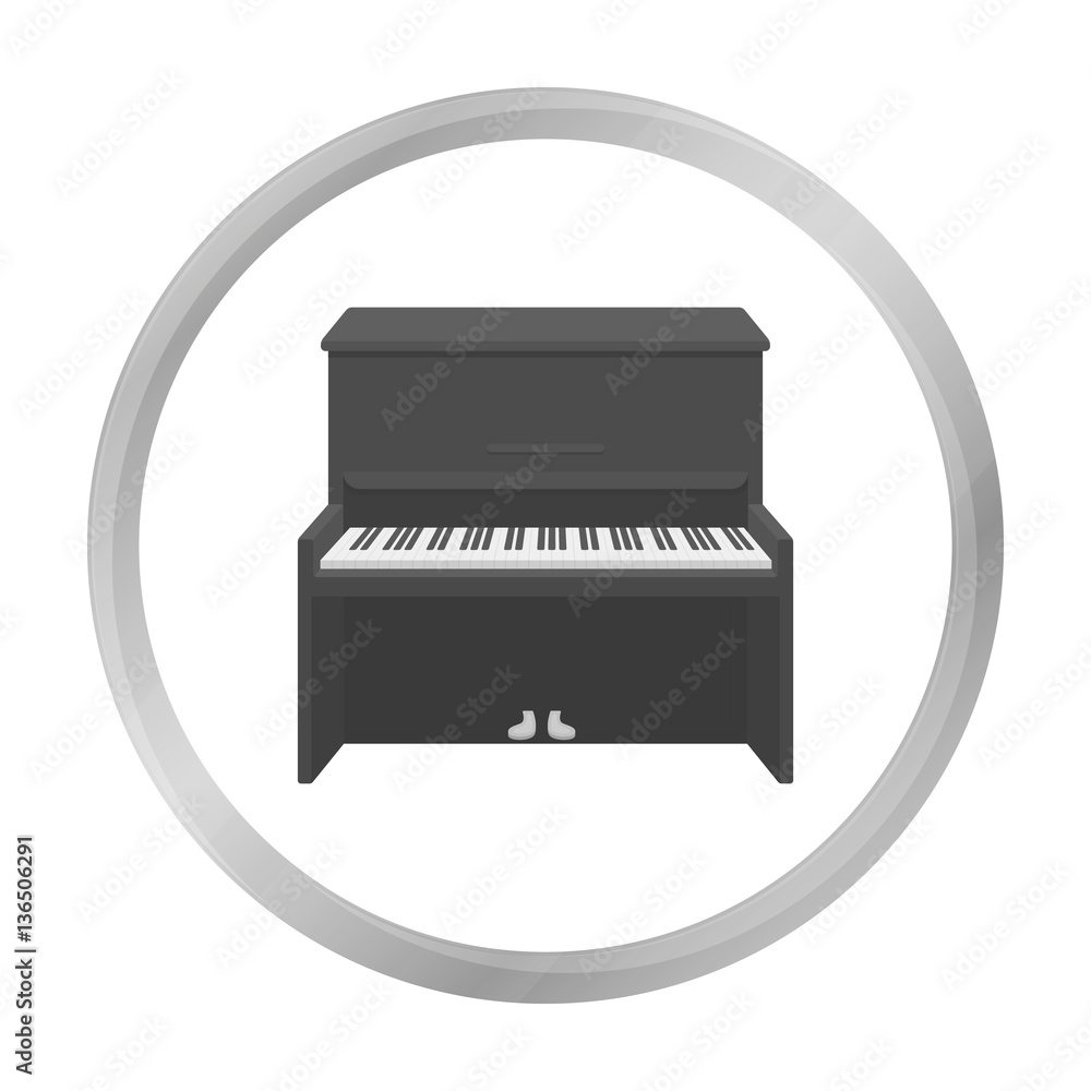 Piano icon in monochrome style isolated on white background. Musical ...