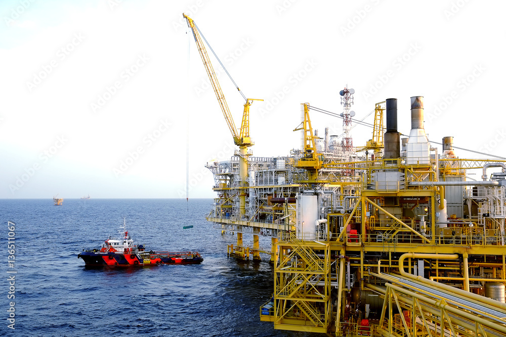 Central process with wellhead control panel, offshore oil and gas ...