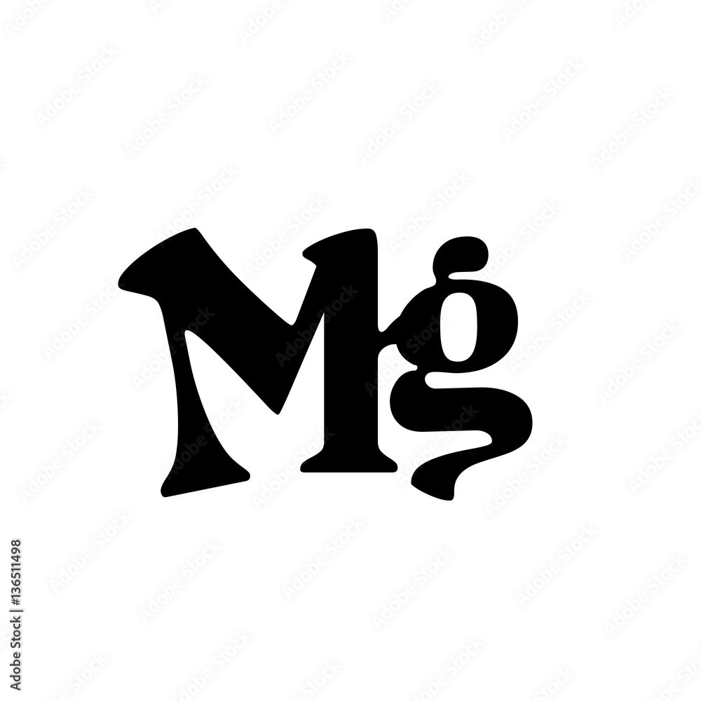 initial letter Mg black color logo vector Stock Vector | Adobe Stock