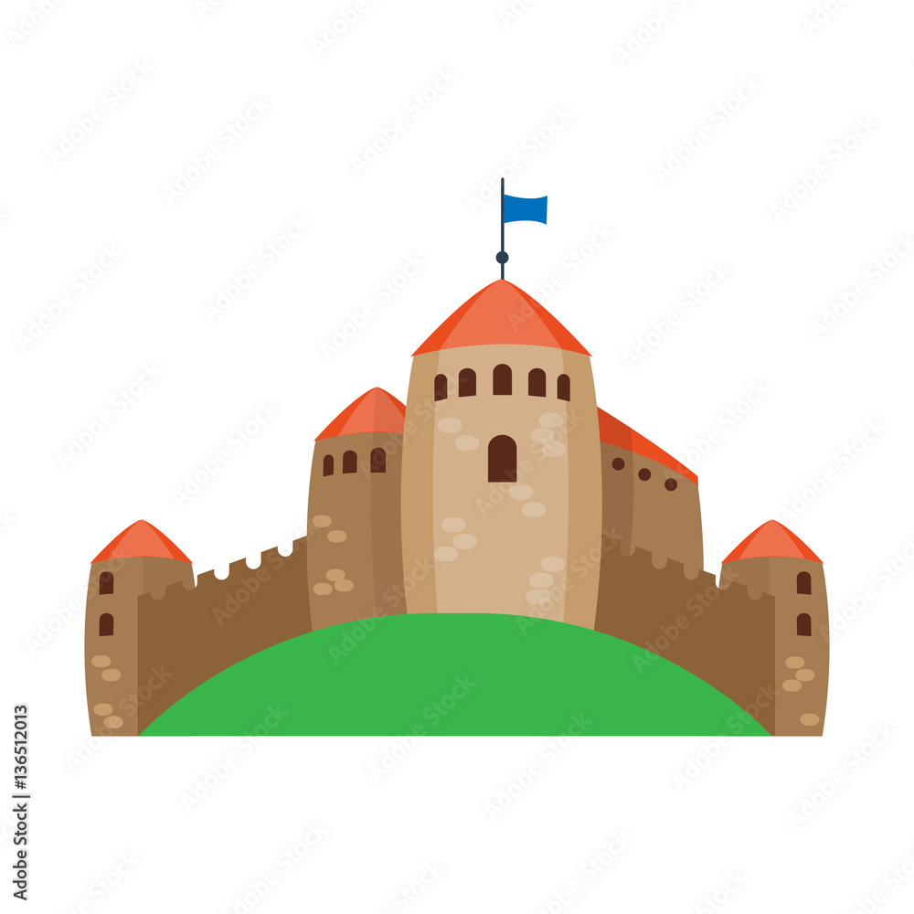 Cartoon castle architecture vector illustration Stock Vector | Adobe Stock
