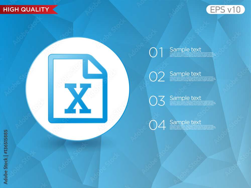 Vecteur Stock Excel file icon. Button with excel file icon. Modern UI ...