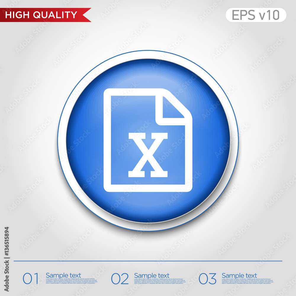 Excel file icon. Button with excel file icon. Modern UI vector. Stock ...