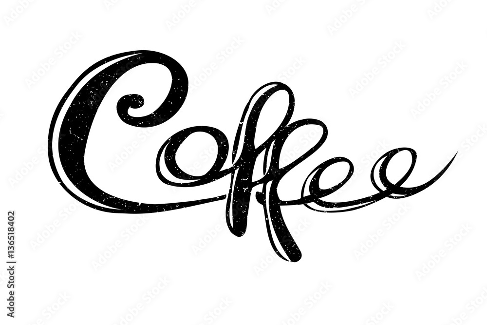 Coffee lettering. Hand drawn modern calligraphy Stock Illustration ...