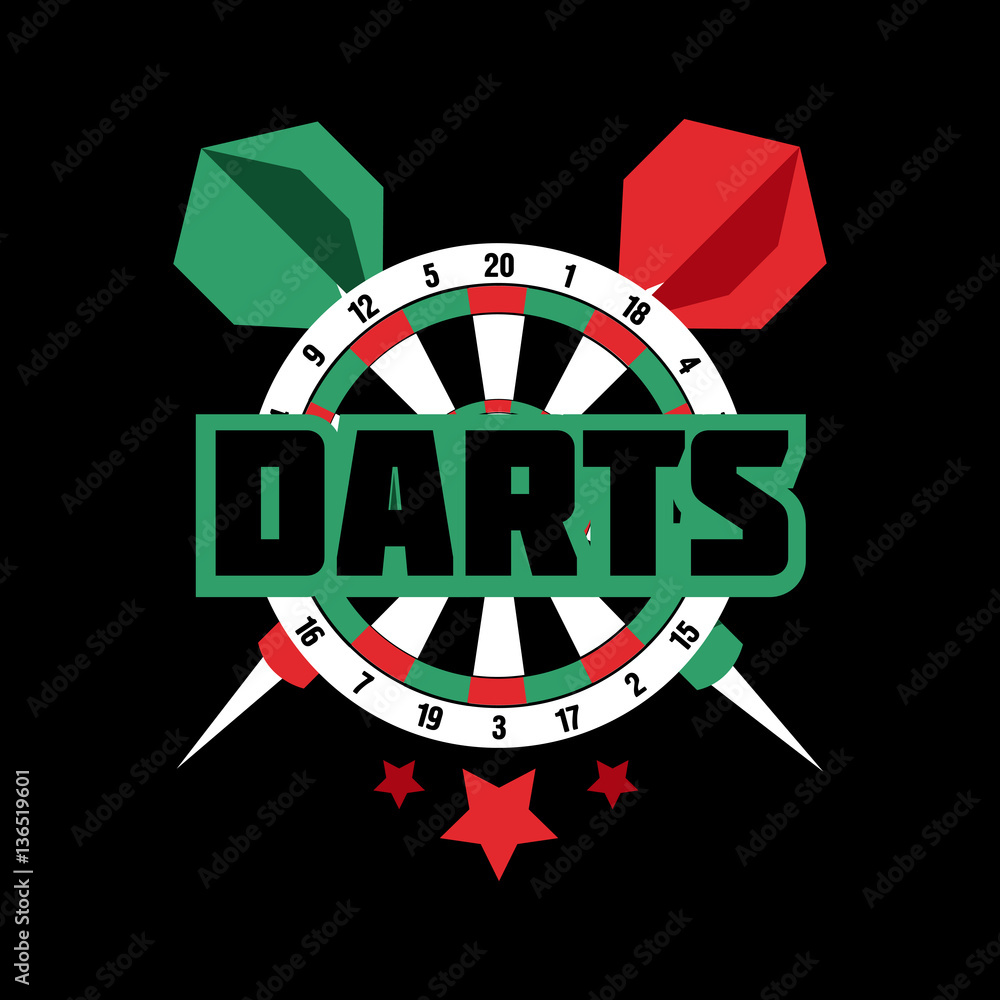 Darts label. Badge Logo sporting symbols Stock Vector | Adobe Stock