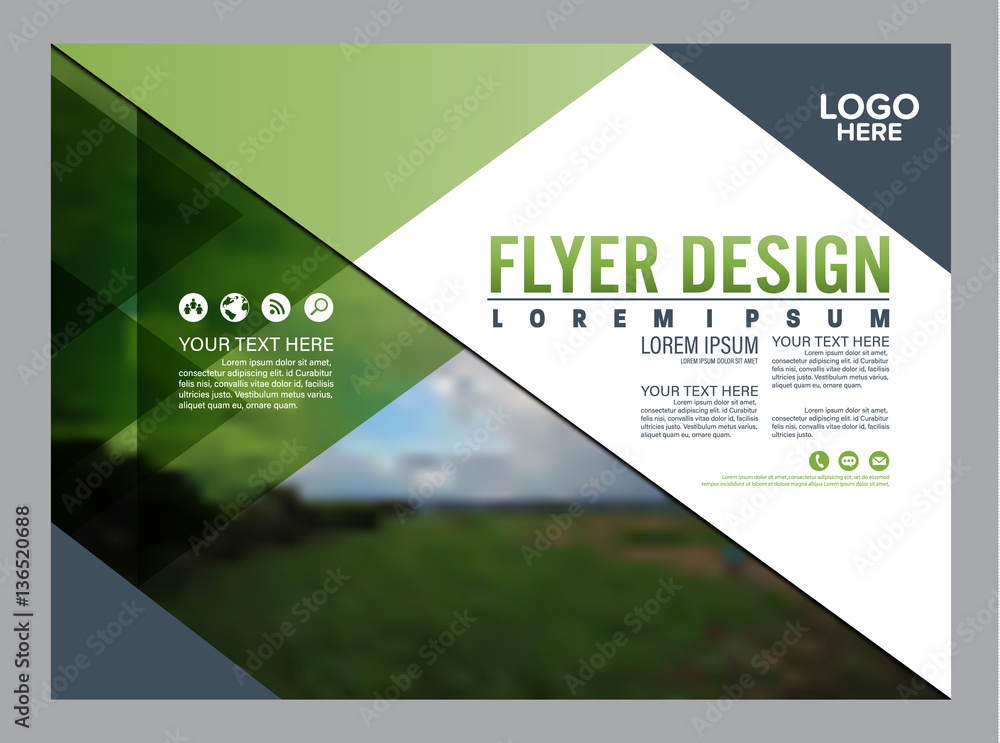 Greenery Brochure Layout design template. Annual Report Flyer Leaflet ...