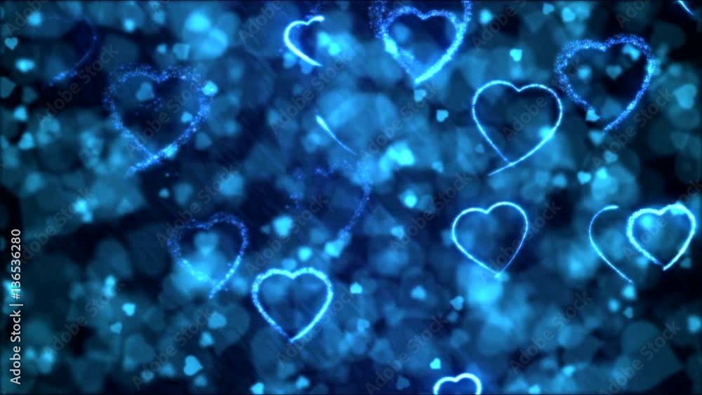 Drawing Heart Shapes Motion Background Animation - Loop Blue Stock ...