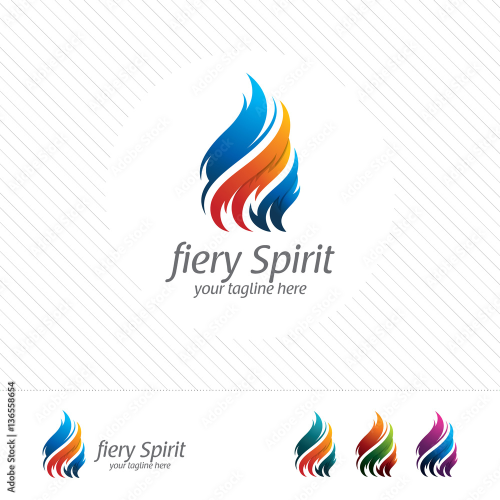 Colorful flame and fire logo design vector with modern look and ...