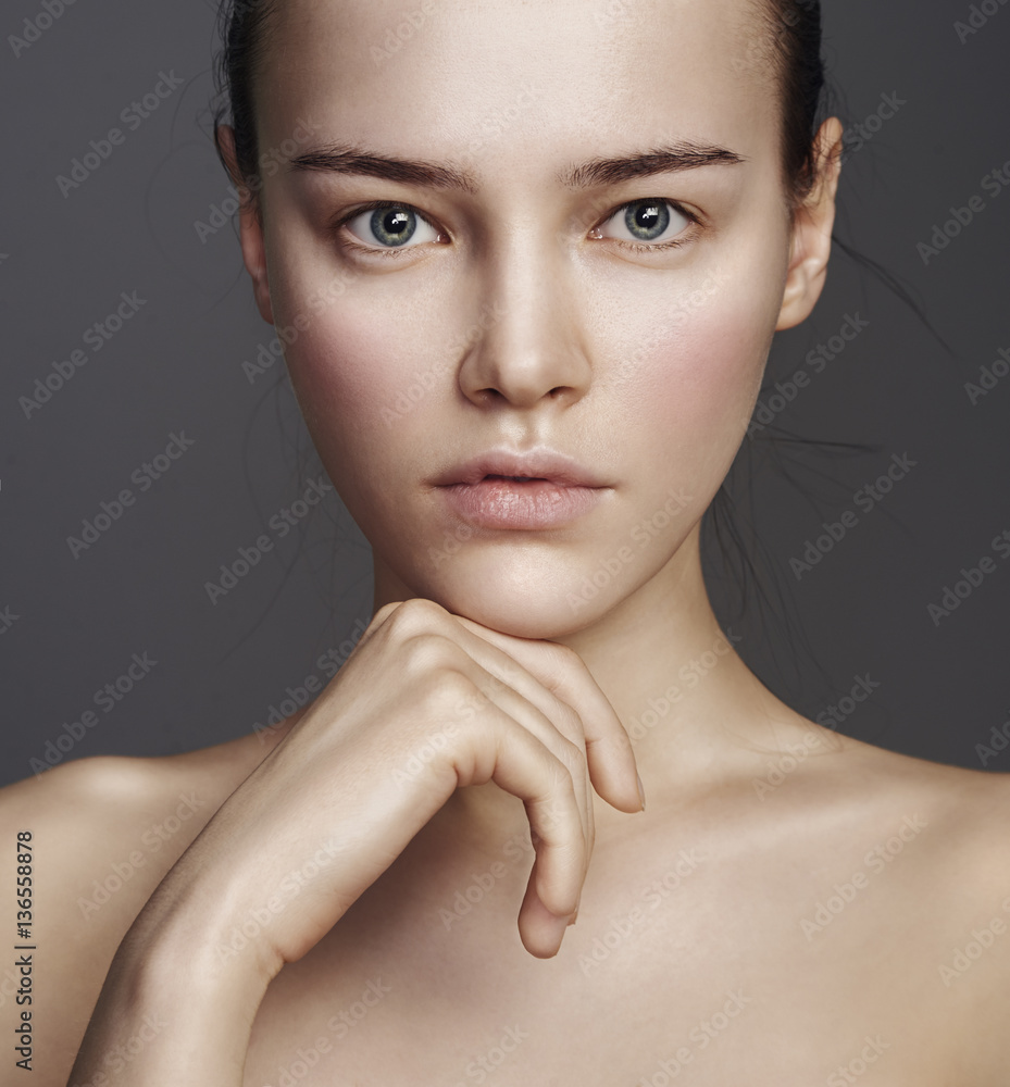 Beauty Woman face Portrait. Beautiful Spa model Girl with Perfec Stock ...