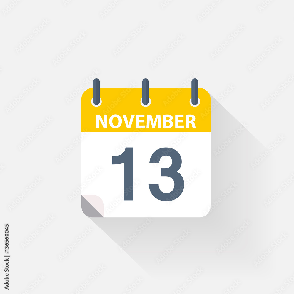 13 november calendar icon Stock-Vektorgrafik | Adobe Stock