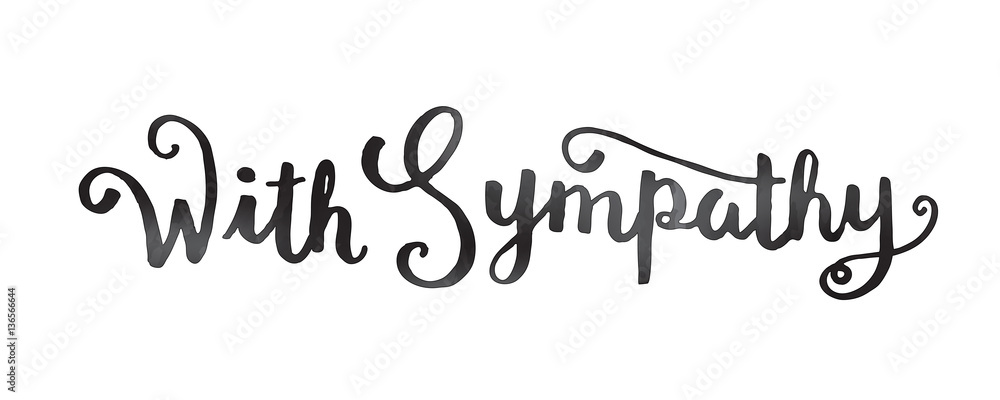 WITH SYMPATHY hand lettering icon Stock Vector | Adobe Stock