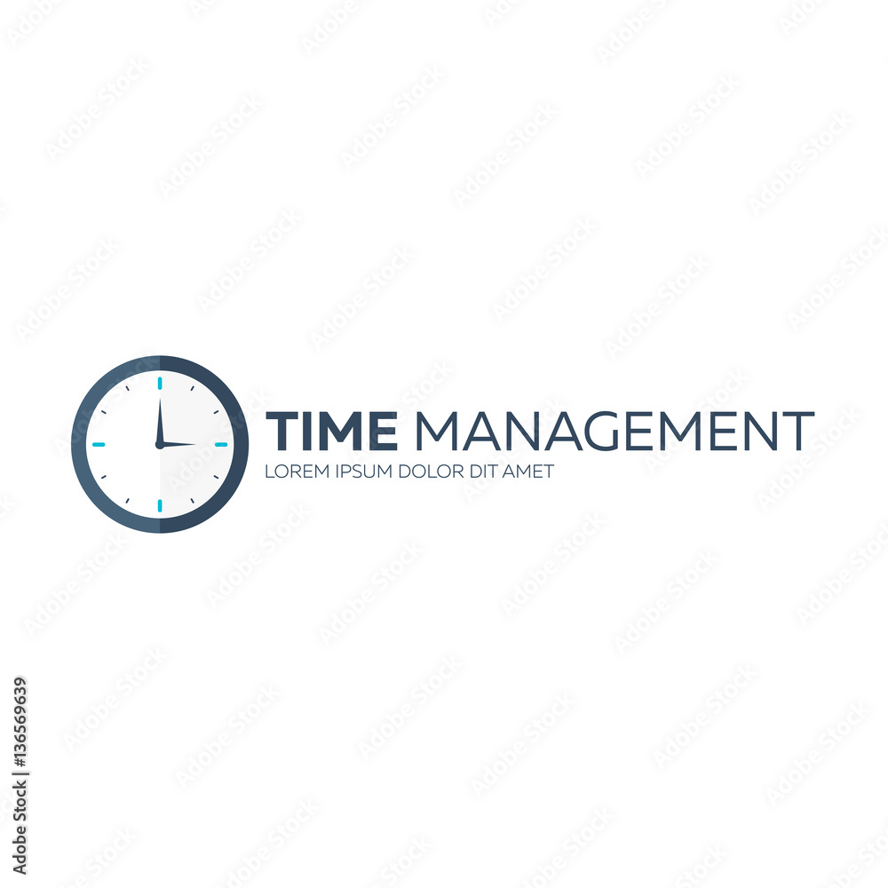 Time management. Time logo. Vector flat illustration. Stock Vector ...
