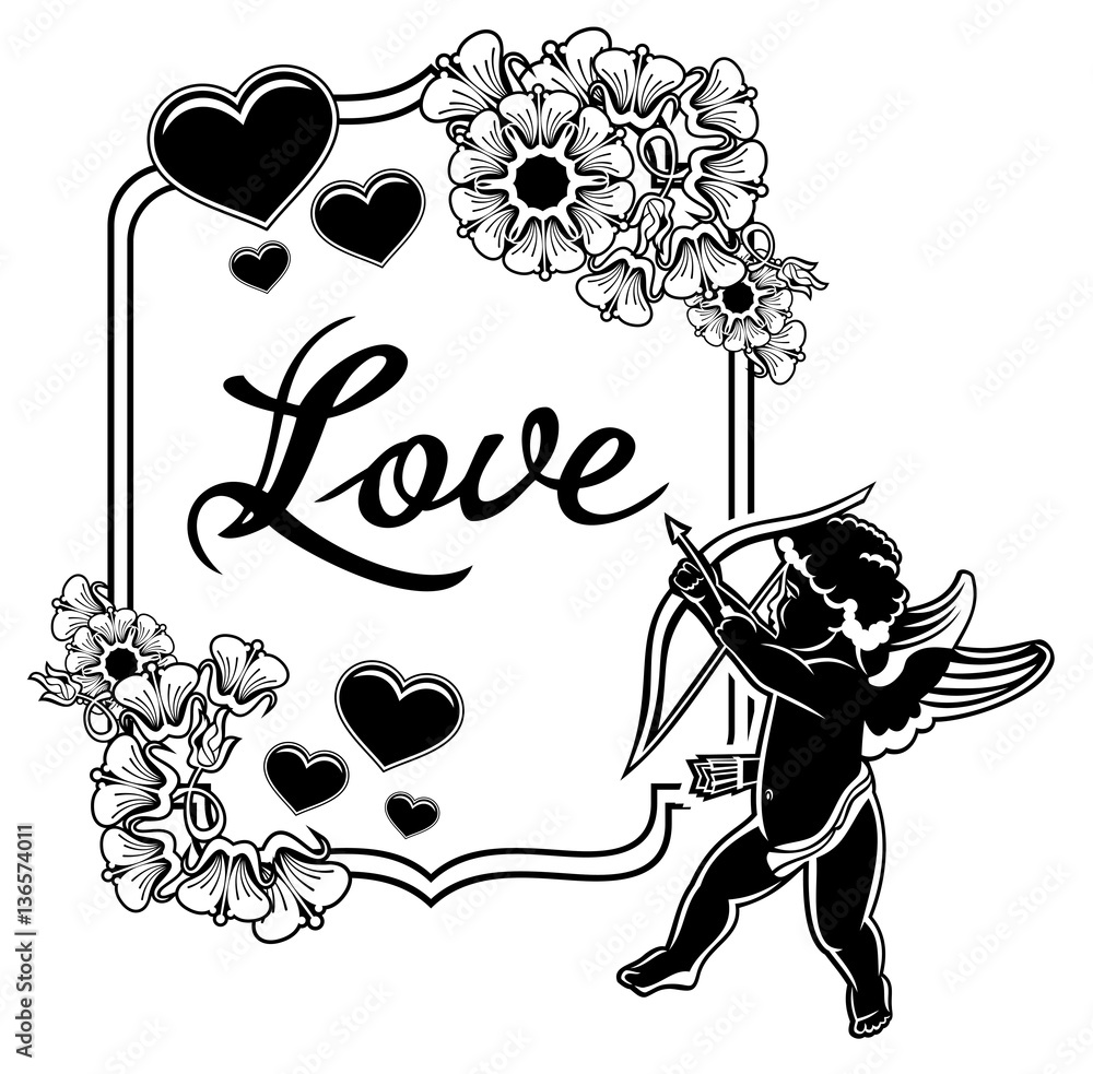 Cupid Clipart Black And White