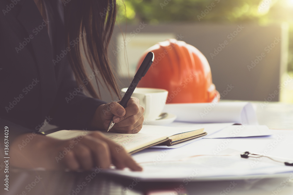 business home office desk background,hand holding pencil and writing ...
