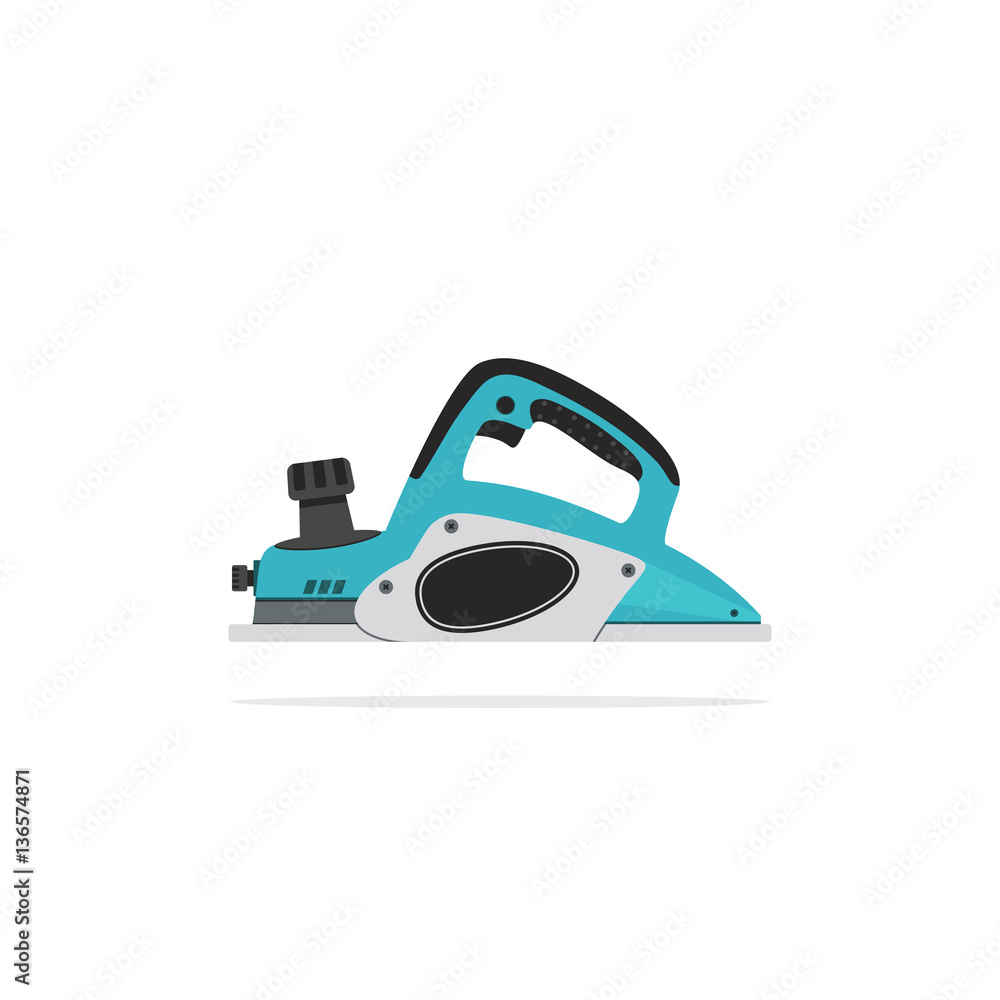 Vector illustration of Electric hand plane isolated on a white ...