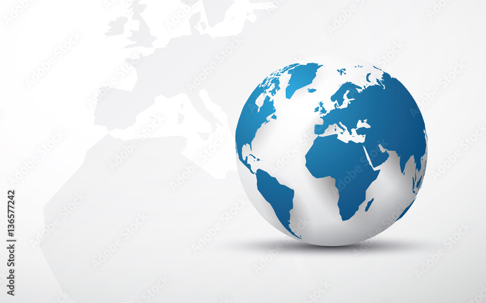 blue earth globe world map background Stock Vector | Adobe Stock