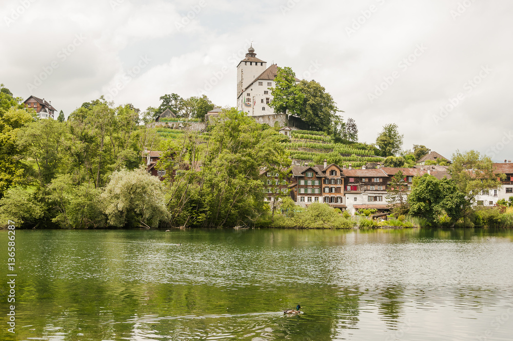 Buchs, Werdenberg, Dorf, Schloss, See, Seeufer, Wanderweg, Spazierweg ...