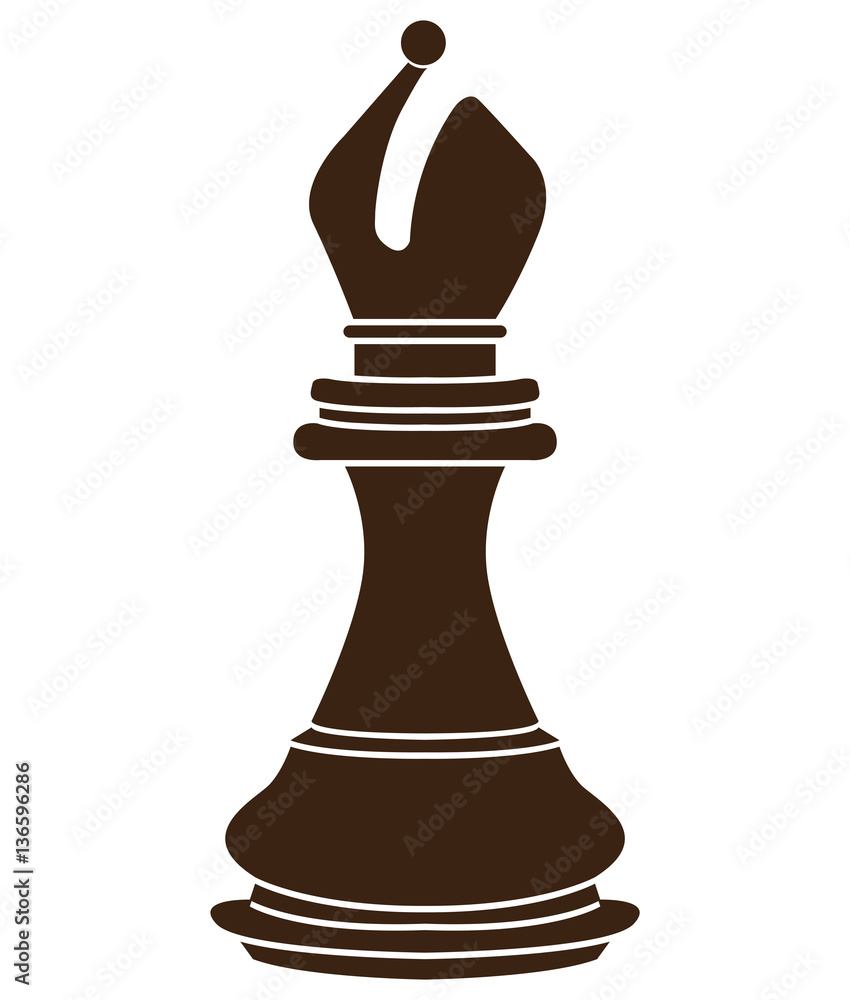 Isolated bishop piece on a white background, Vector illustration Stock ...
