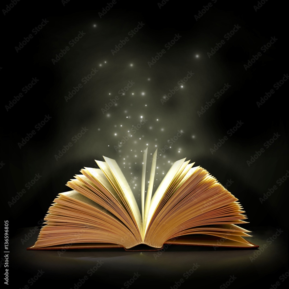 Open Book Black Background