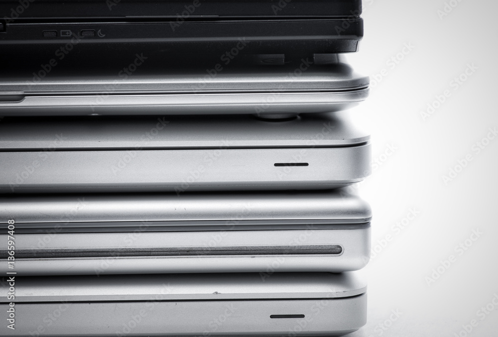 Stack of laptops Stock-Foto | Adobe Stock