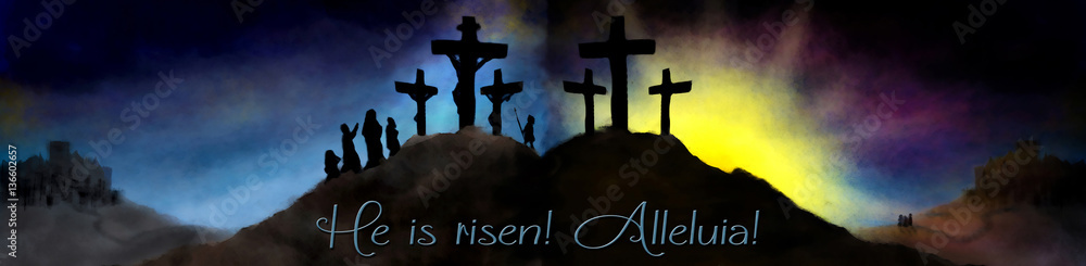 Easter resurrection and crucifixion of Jesus Christ, religious ...