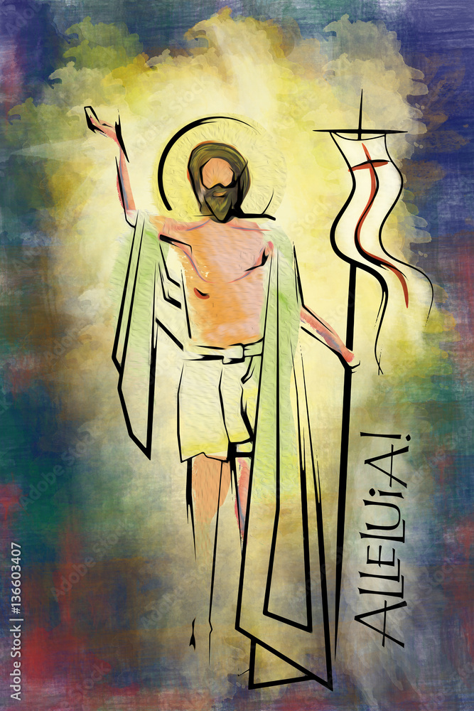 Easter resurrection religious background - the risen Lord Jesus Stock ...