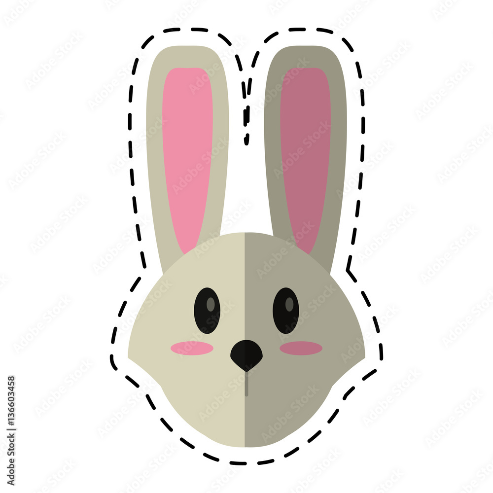 cartoon cute easter face bunny vector illusration eps 10 Stock Vector ...