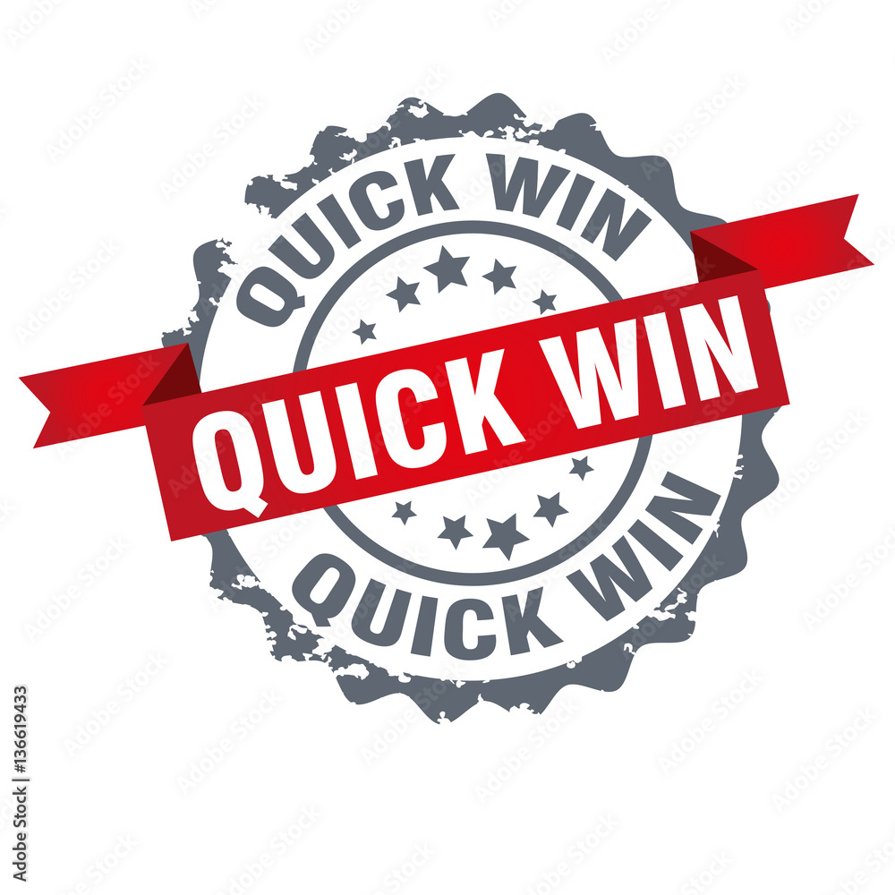 Quick win stamp.Sign.Seal.Logo design Stock Vector | Adobe Stock