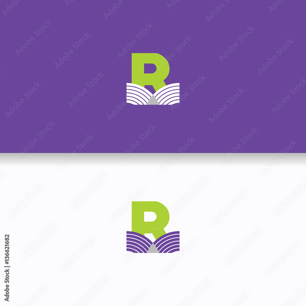 Letter R logo, brand, book, concept, corporate, business, education ...