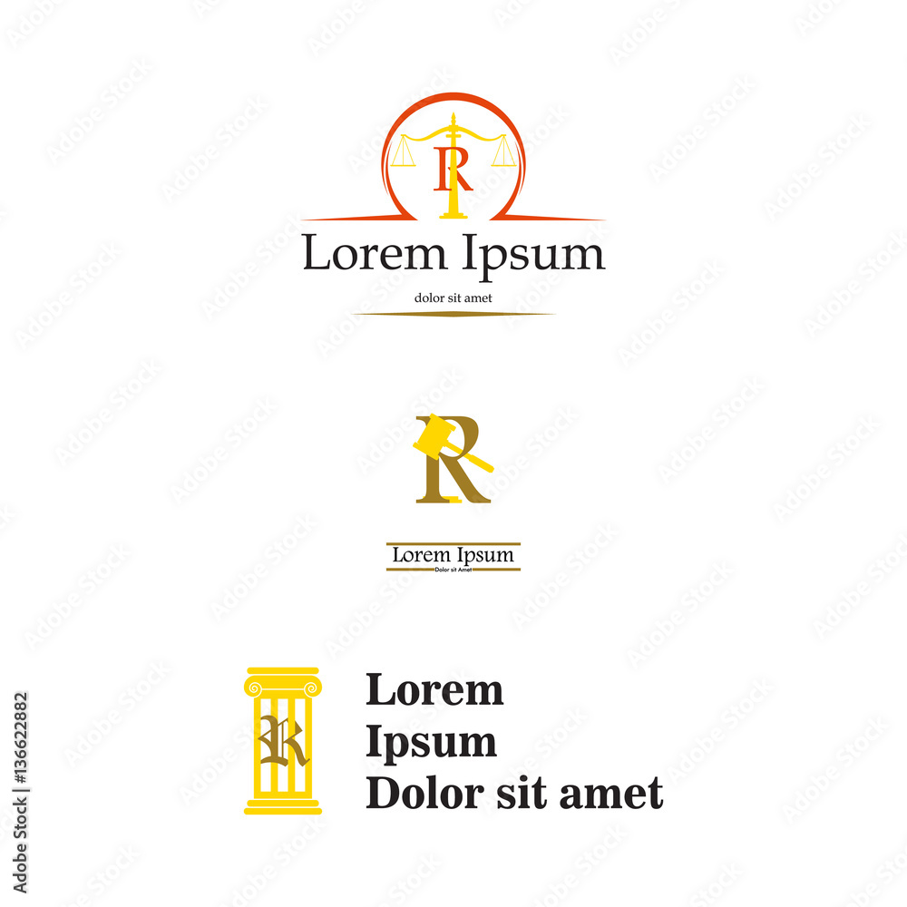 Letter R law and attorney logo, elegant law and attorney firm vector ...