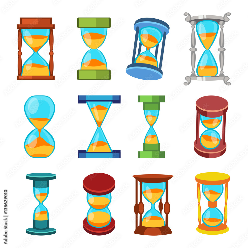 Sand clocks vector isolated. Stock Vector | Adobe Stock