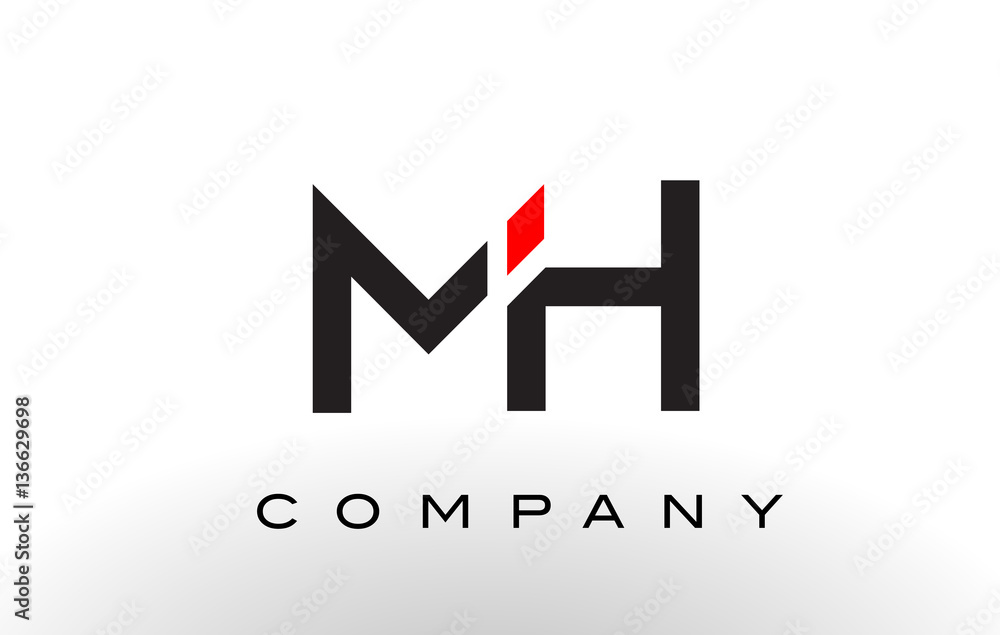 MH Logo. Letter Design Vector. Stock Vector | Adobe Stock