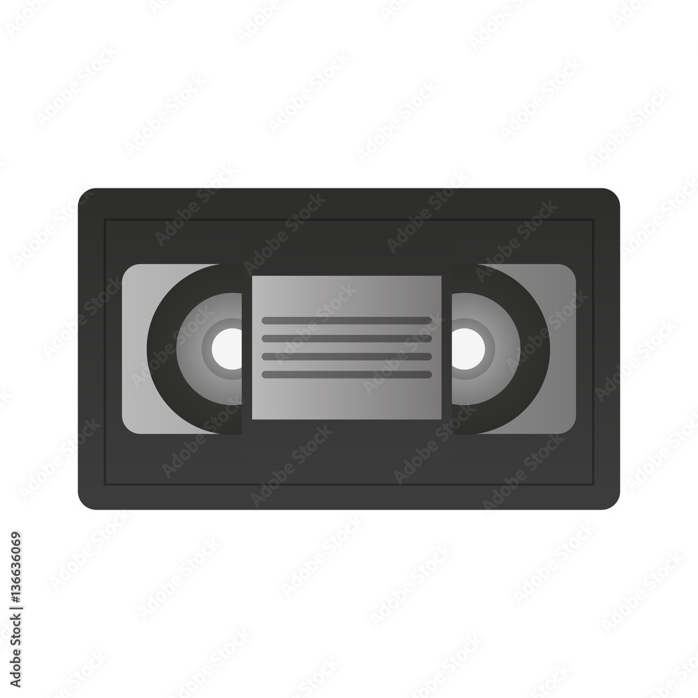 vhs tape icon over white background. colorful design. vector ...