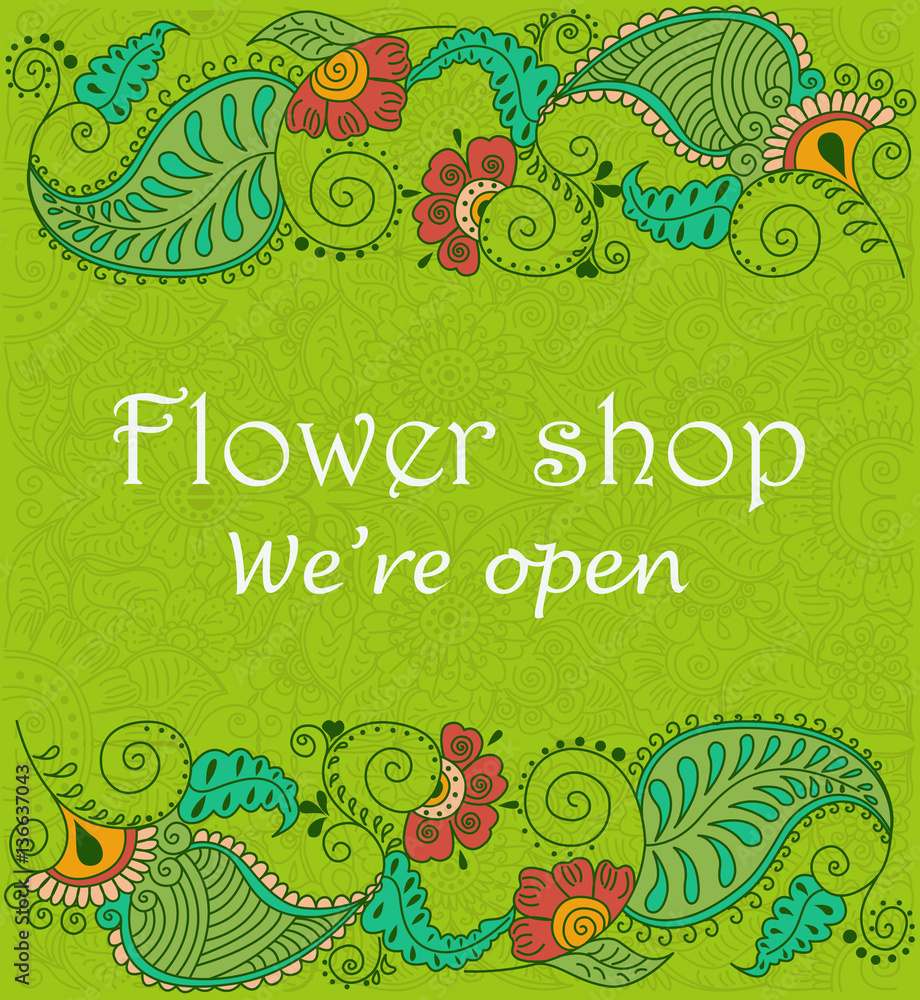 Vintage signage for flower shop Stock Vector | Adobe Stock