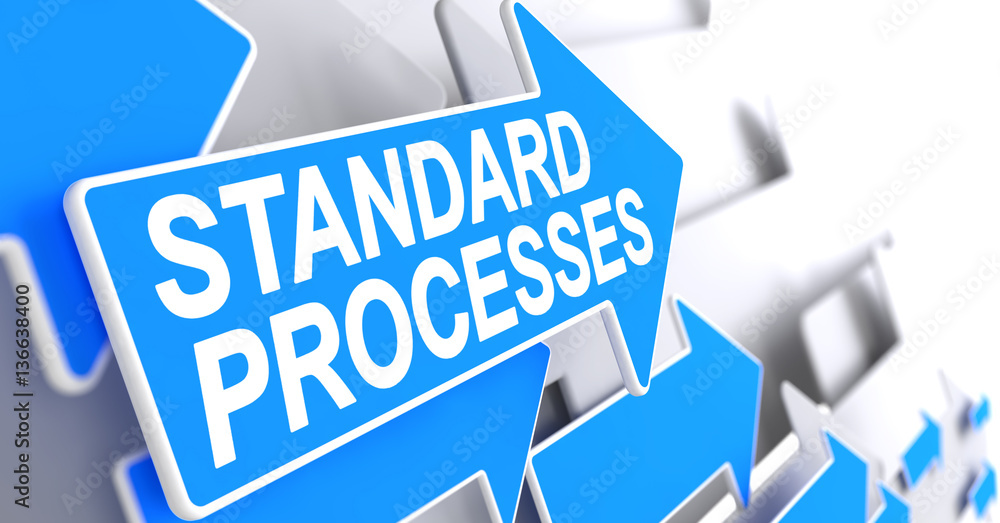 Standard Processes - Message on the Blue Cursor. 3D. Stock Illustration ...