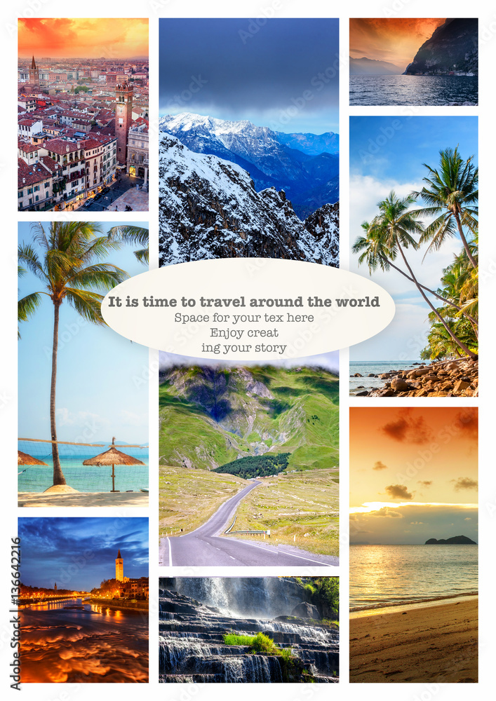 World Travels Collage Background