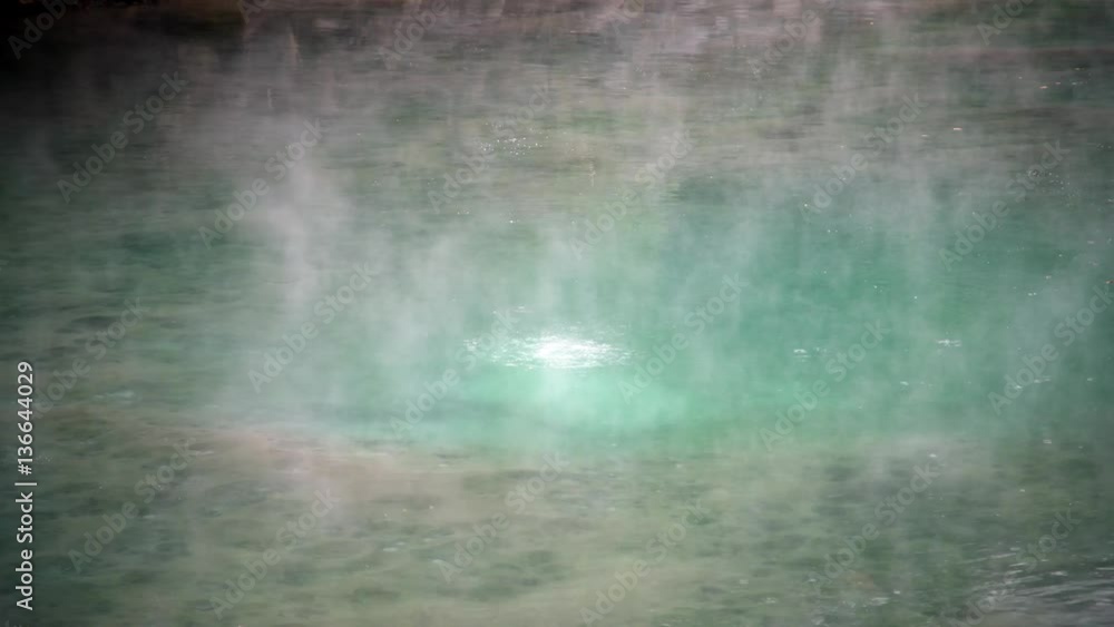 4K, Boiling Hot Water From Thermal Spring in Taiwan. Pools of hot water ...